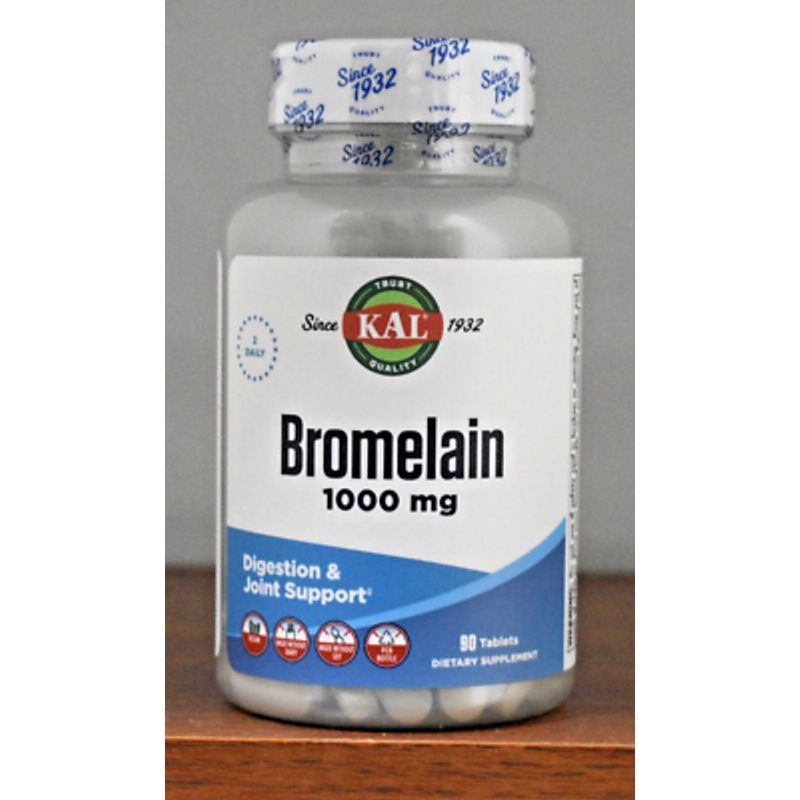 KAL Bromelain 1000 mg 90 Tablets Digestion & Joint Support 2 Daily ...