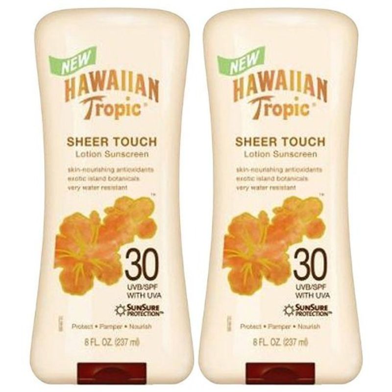 2x Hawaiian Tropic Sheer Touch Lotion SPF 30 – Sunscreen Lotion SPF 30 ...
