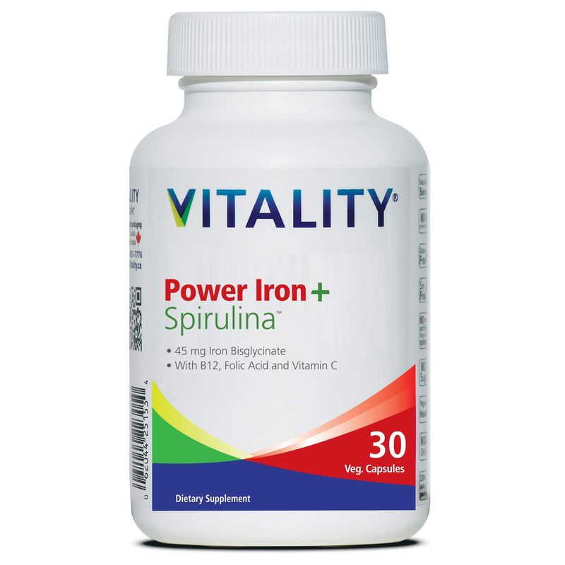 Vitality Power Iron + Spirulina | 45mg Iron | Blood Builder | Iron ...