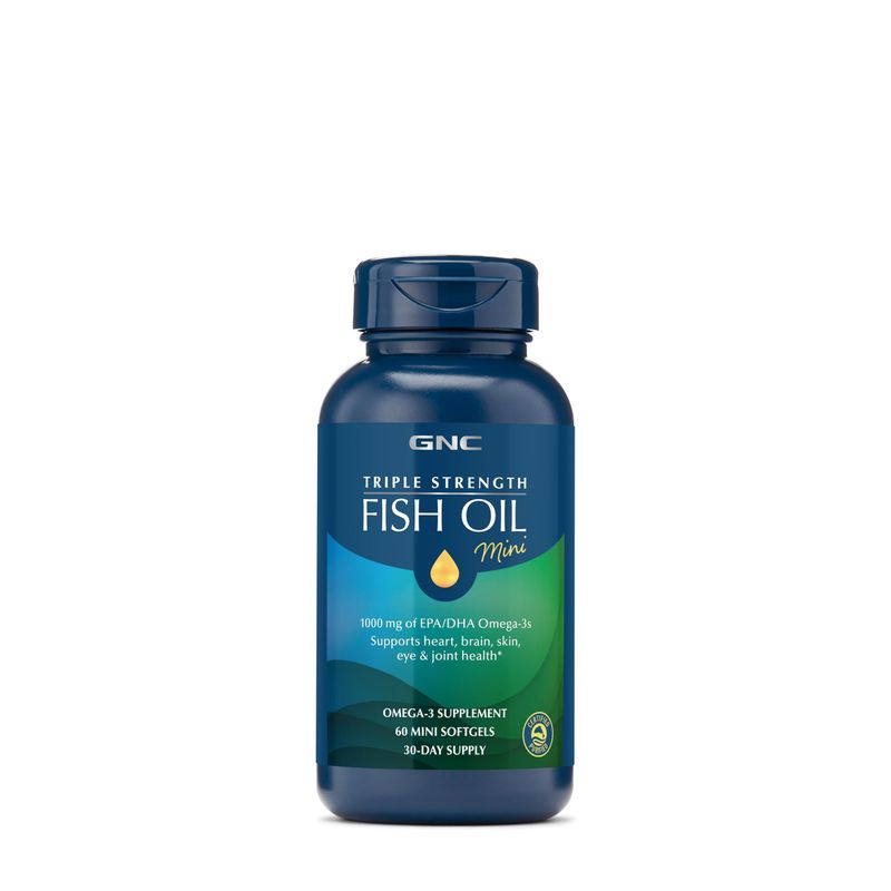 GNC Triple Strength Fish Oil Mini Omega 3 Supplement, 1000mg EPA and ...
