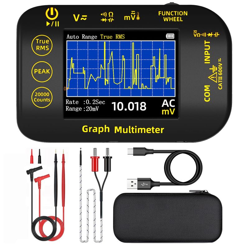 BSIDE Portable Multimeter 20000 Word mV Voltmeter Rechargeable Compact ...