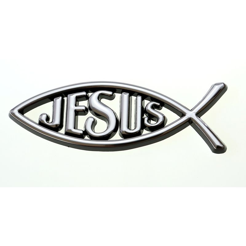 bparts Christian 3D Fish Lord God Jesus Christ Religion Symbol Chrome ...