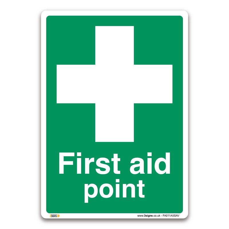 First Aid Point Sign - A5 Self-adhesive Vinyl - First Aid Emergency ...