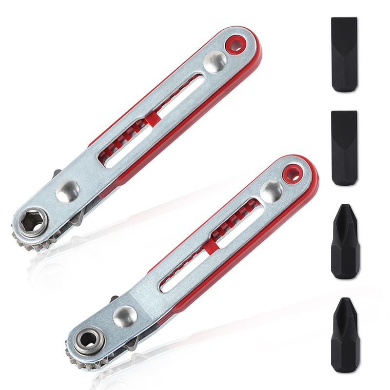 LEONTOOL 2Pcs Mini Ratchet Wrench Screwdriver Set 1/4 Inch Hex ...