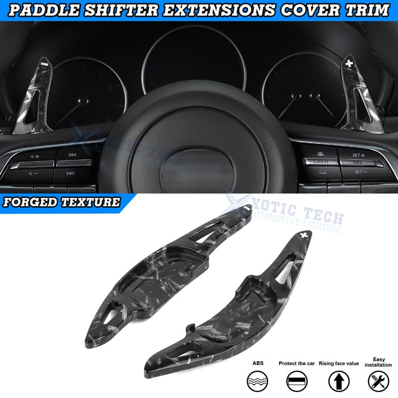 Black Forged Pattern Paddle Shifter Extension For Mazda 3 2019-up CX-30 ...