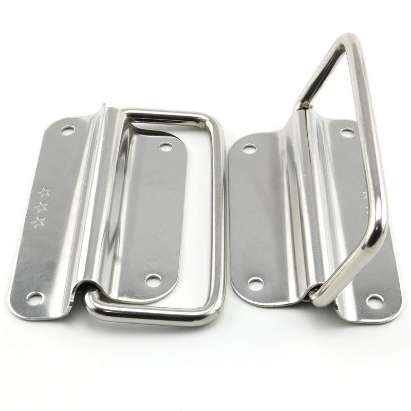 Lind Kitchen 2pcs 4 Inch Pull Ring Handle 304 Stainless Steel Foldable ...