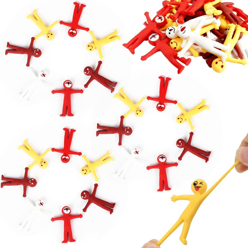 35P Christmas Yellow Smiley Stretchy Men,Lucky Dip Prizes,Mr Stretchy ...