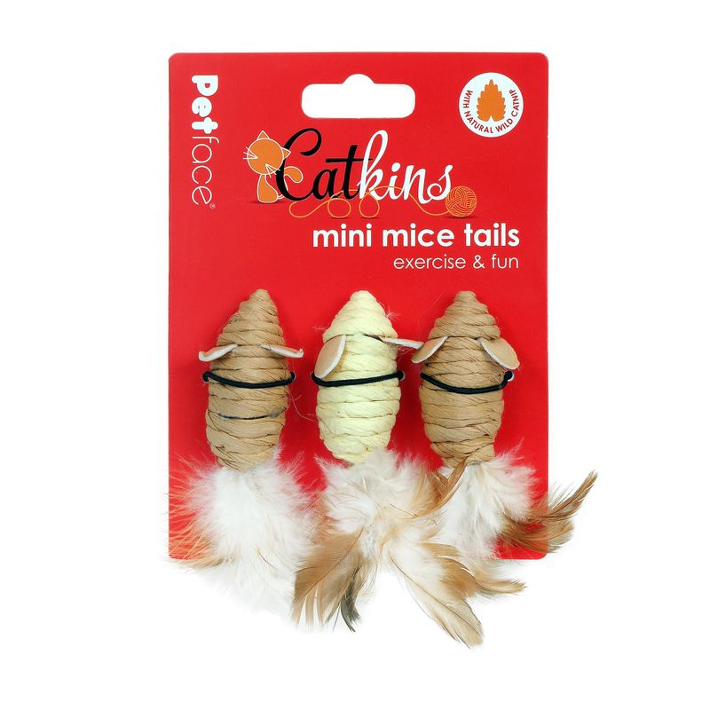 Petface (Catkin's by Petface) Mini Mice Tails Cat Toy, 3-Piece - Online ...