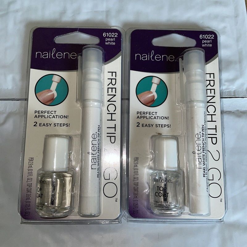2 pack lot Nailene French Tip To Go Pearl White For Fingers And Toes ...