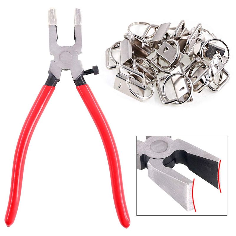 Swpeet 32 Sets 1" 25mm Sliver Fob Hardware with 1Pcs Key Fob Pliers ...