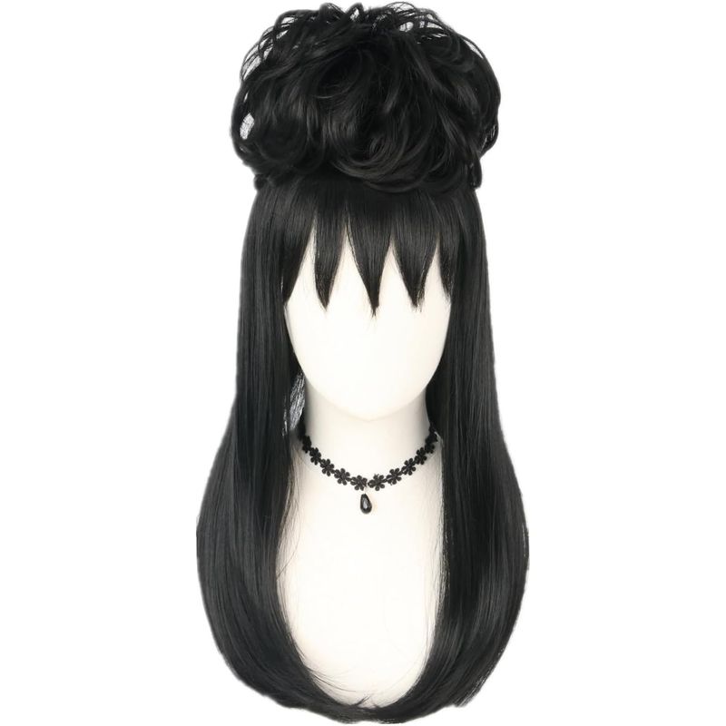 LeMarnia Black Removable Fluffy Beehive Wig for Girls or Women Gothic ...