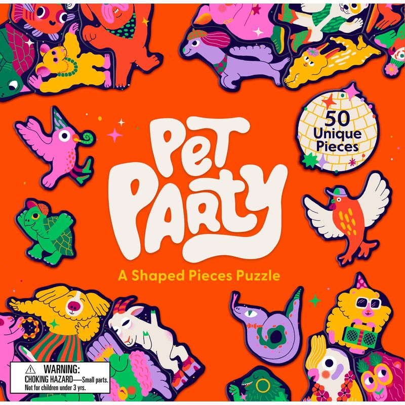 Pet Party: A Shaped Pieces Puzzle. Complete The Pet Party by Fitting ...