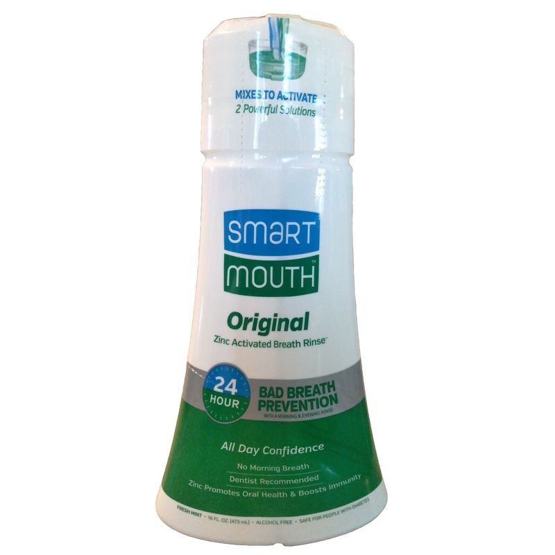 SmartMouth Original Zinc Activated Dual-Solution Oral Breath Rinse ...