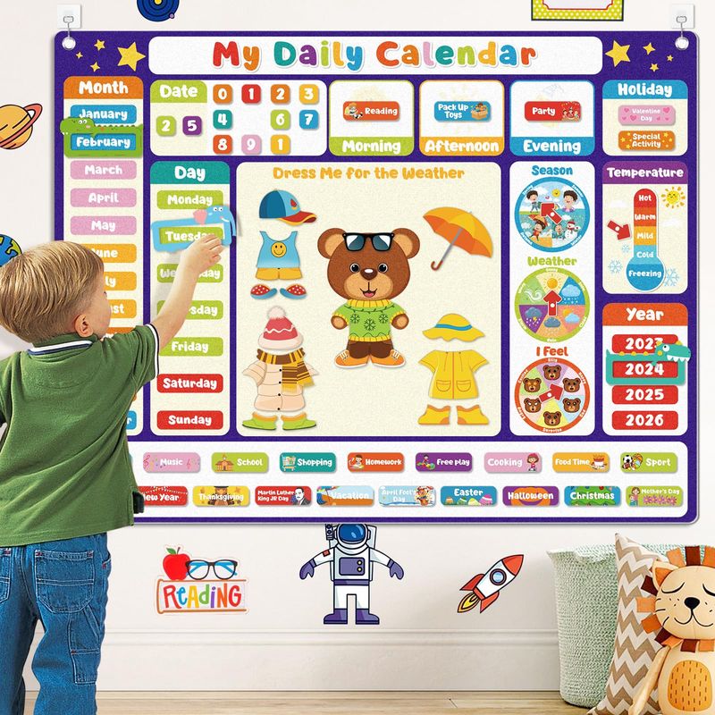 My Daily Calendar Felt Board for Toddlers Preschool Classroom Calendar ...