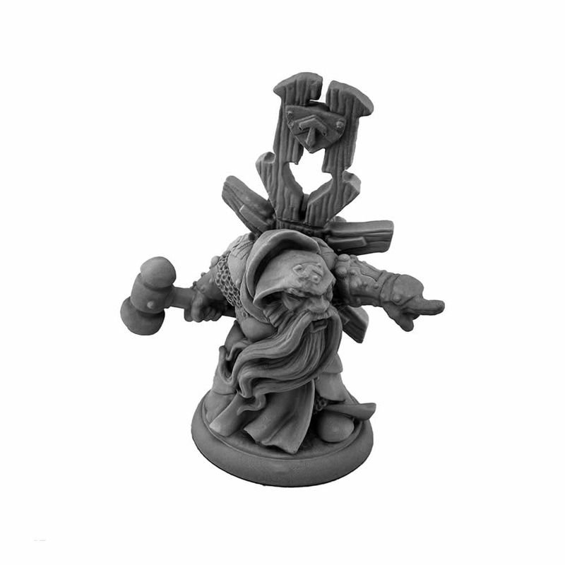 REAPER Ivar Dwarf Cleric Miniature Figure 25mm Heroic Scale Bones USA ...