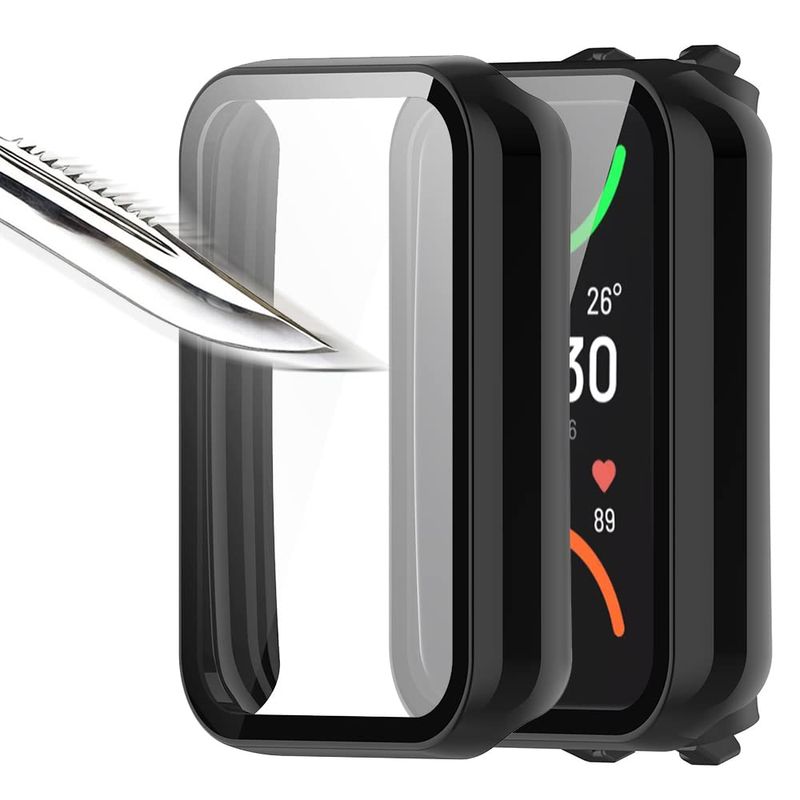 Msiall [2 Pieces] Black Screen Protector Film with Tempered Glass for ...