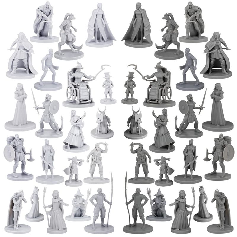 Path Gaming Town Folks Set, 40 Fantasy Tabletop Miniatures for Dungeons ...
