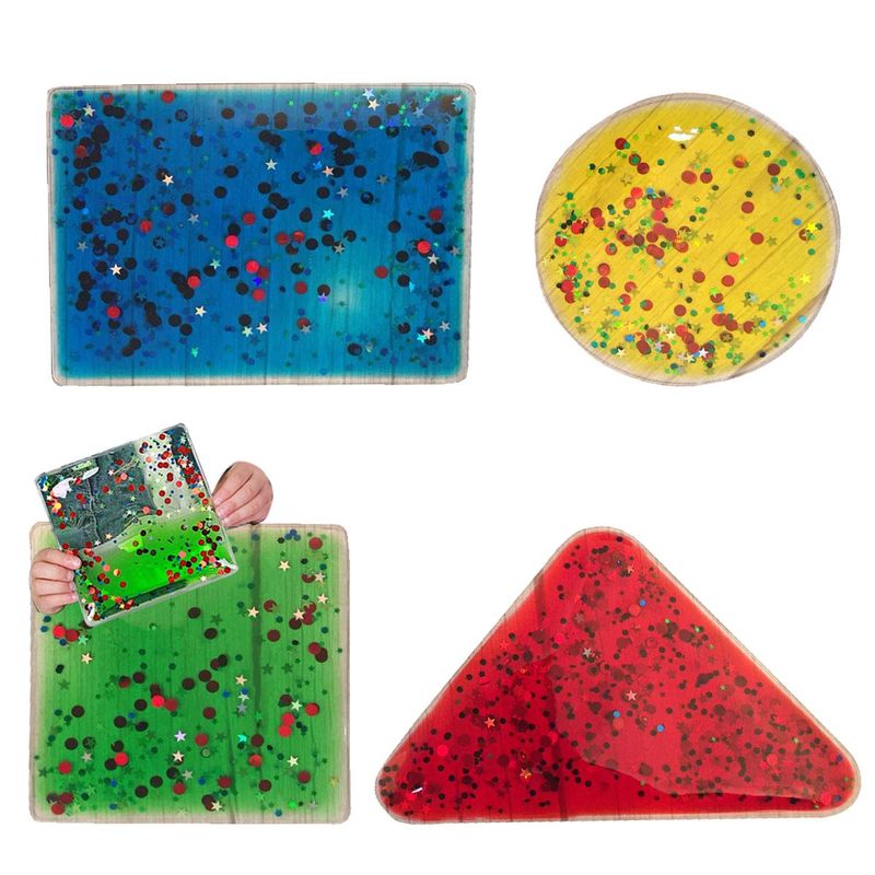 Sensory Gel Shapes with Glitter & Colourful Liquid, Squidgy Jelly ...