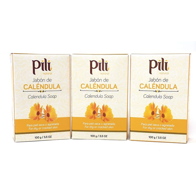 Pili Natural Calendula Soap Bars Face and Body Soap Bars. For dry or ...