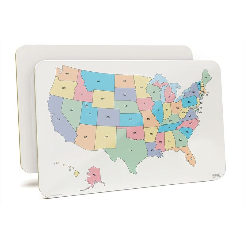 Student Lapboard with USA Map and State Names, 11" x 17" x 1/8" Double ...