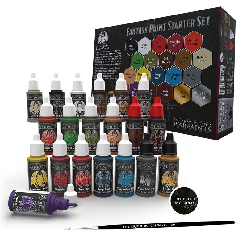 Grinning Gargoyle Fantasy Miniature Paint Set – Plastic Model Paint Set ...