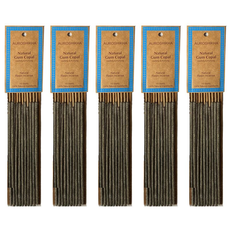 Auroshikha Natural Gum Copal - Incense Sticks (5 Pack, Total 50 Sticks ...