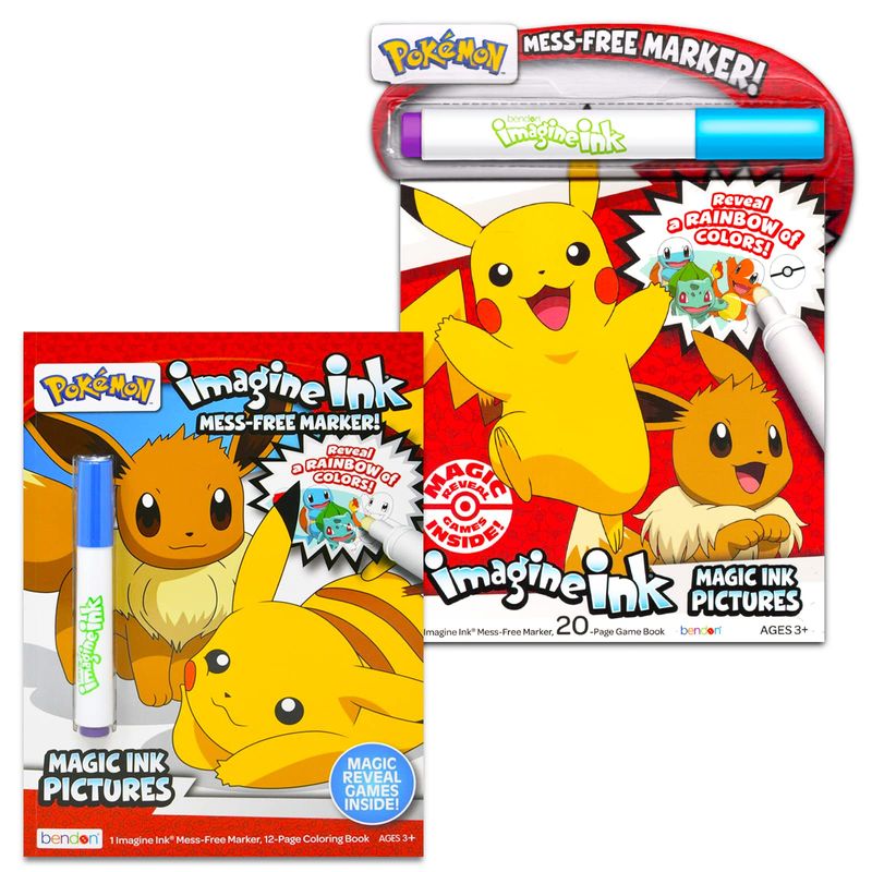 Pokemon Mess-Free Coloring Book - Bundle with 2 Imagine Ink Coloring ...