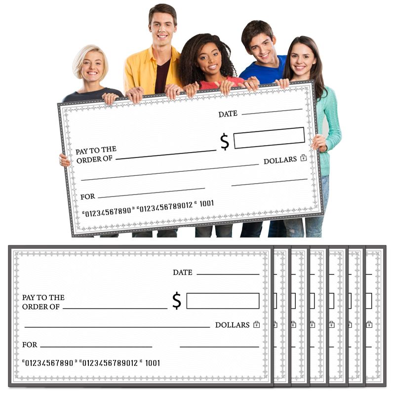 12 Pcs Giant Blank Check Big Checks for Presentations 30 x 16 Inch Fake ...