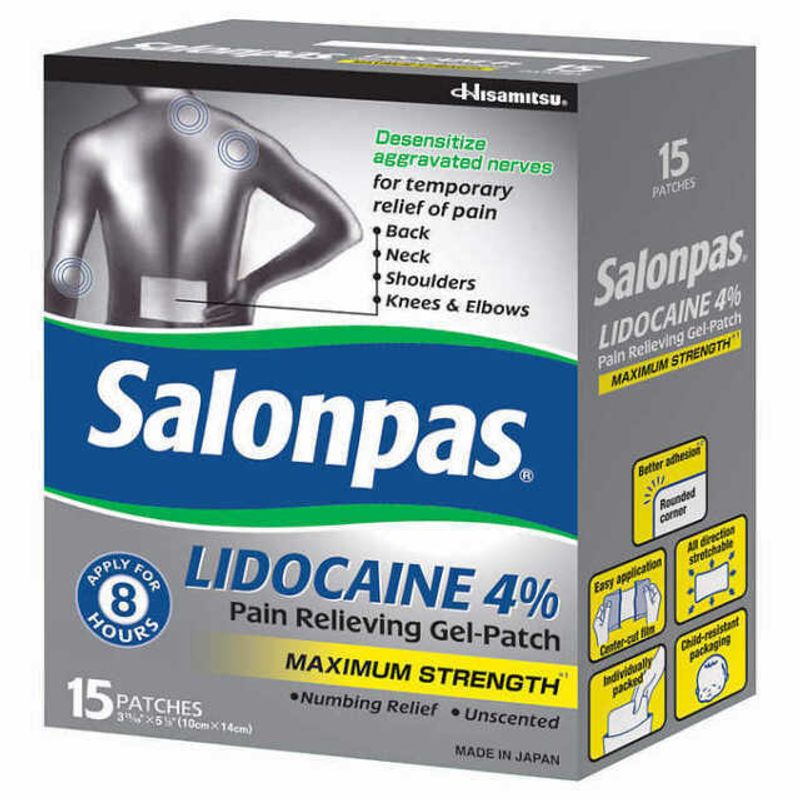 Salonpas Pain Relieving Gel-Patch Maximum Strength 15 Patches - Online ...