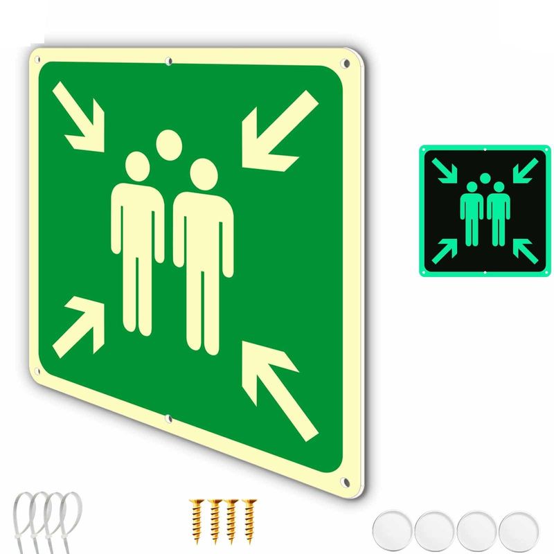 1 Bright Aluminium Collection Point Sign, 20 x 20 cm, Heavy Duty ...