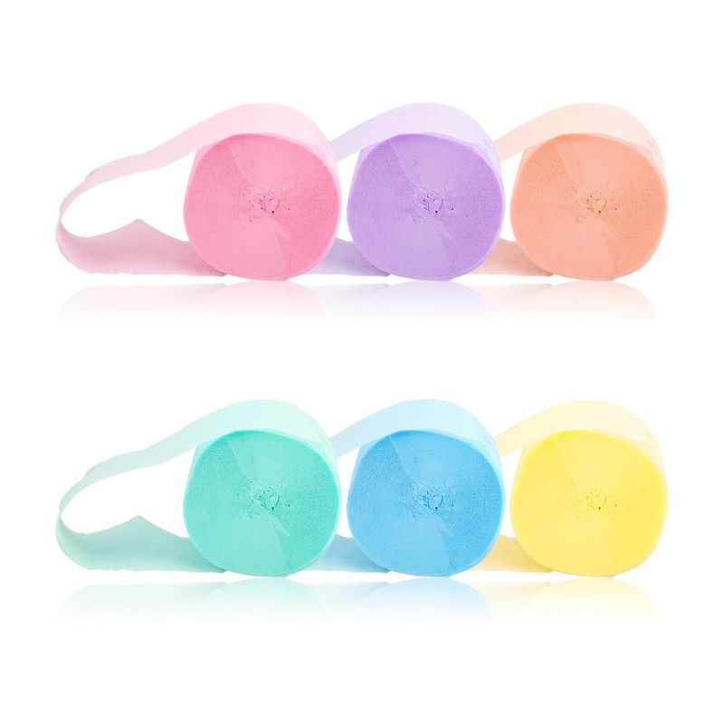 Rumyve6 Roll Crepe Paper Ribbon,Macaron Color Crepe Paper Roll Ribbon ...