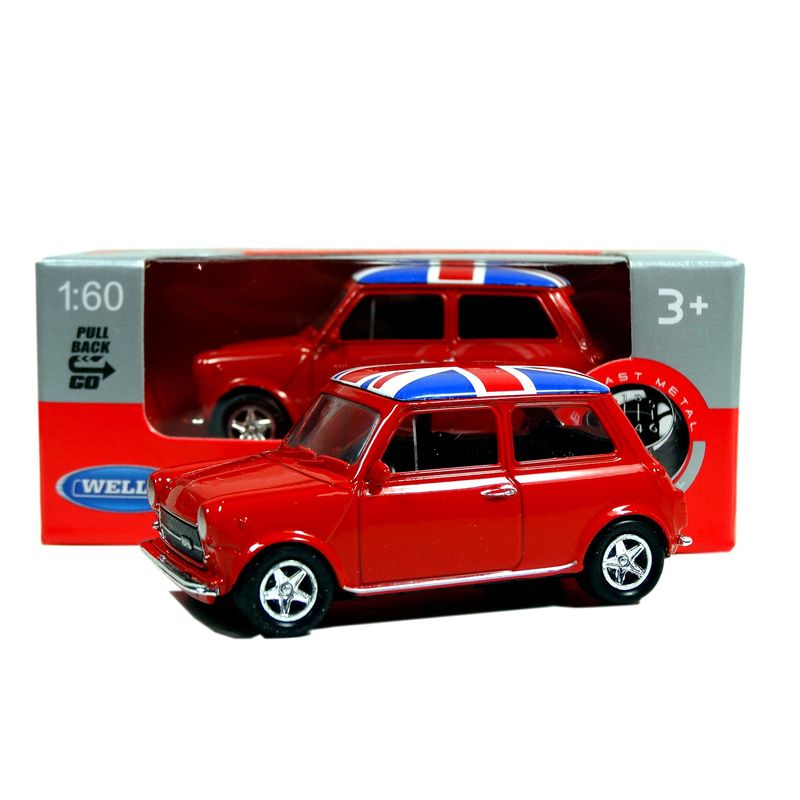 Welly Mini Cooper Mini Model (Red) with Union Jack Top Made of Die Cast ...