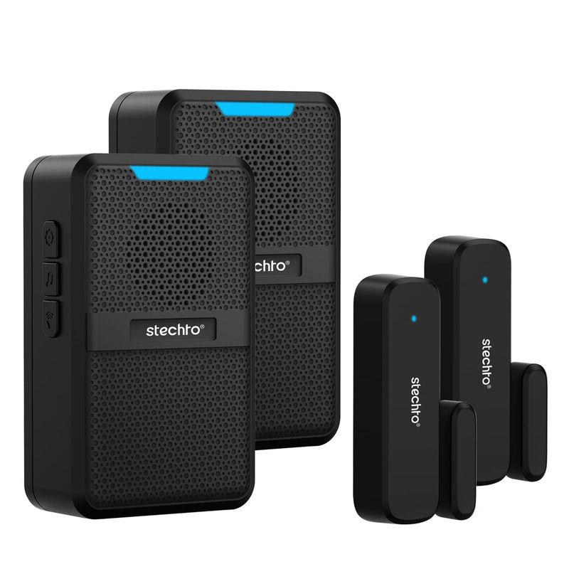 Stechro Door Chime, Wireless Door Alarm Sensor with 600ft Range, 62 ...