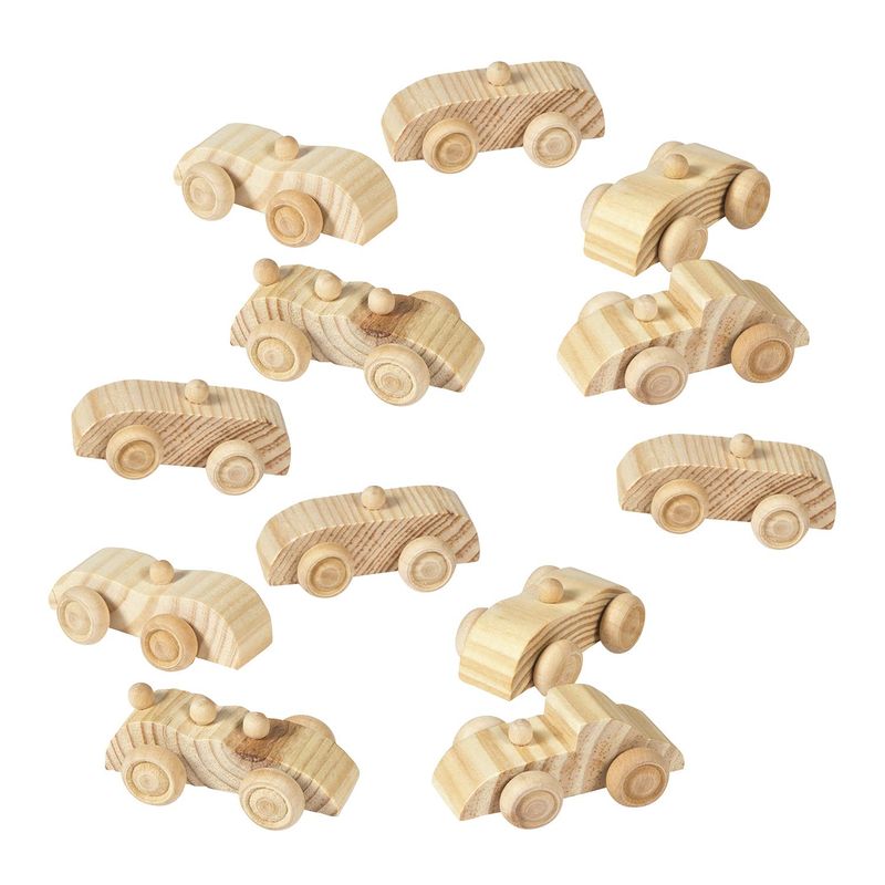 Unfinished Paintable Wooden Cars, Set of 12 - DIY Toys and Wood Crafts ...