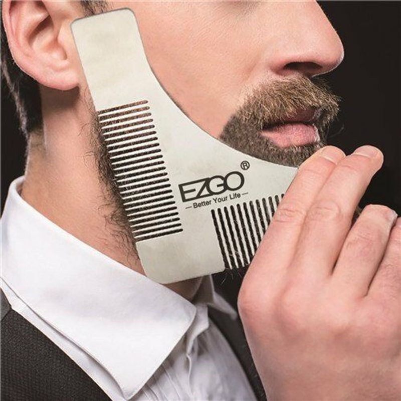 EZGO Stainless Steel Beard Comb Symmetry Trimming Shaping Styling ...