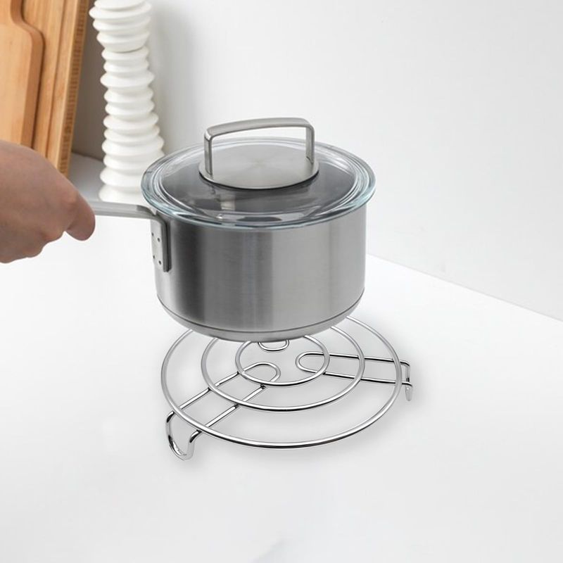 PNJB, Hot Pan Pot Stands - Stainless Steel Round Trivet Holder Kitchen ...
