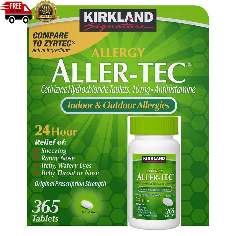 Kirkland Signature Aller-Tec 365Tablets Indoor/Outdoor Allergy Relief ...