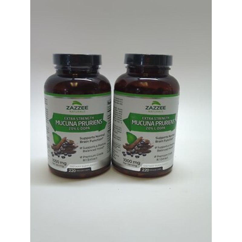 Lot Of 2 Zazzee Extra Strength Mucuna Pruriens L-Dopa 8:1 Extract, 220 CT Each - Online ...