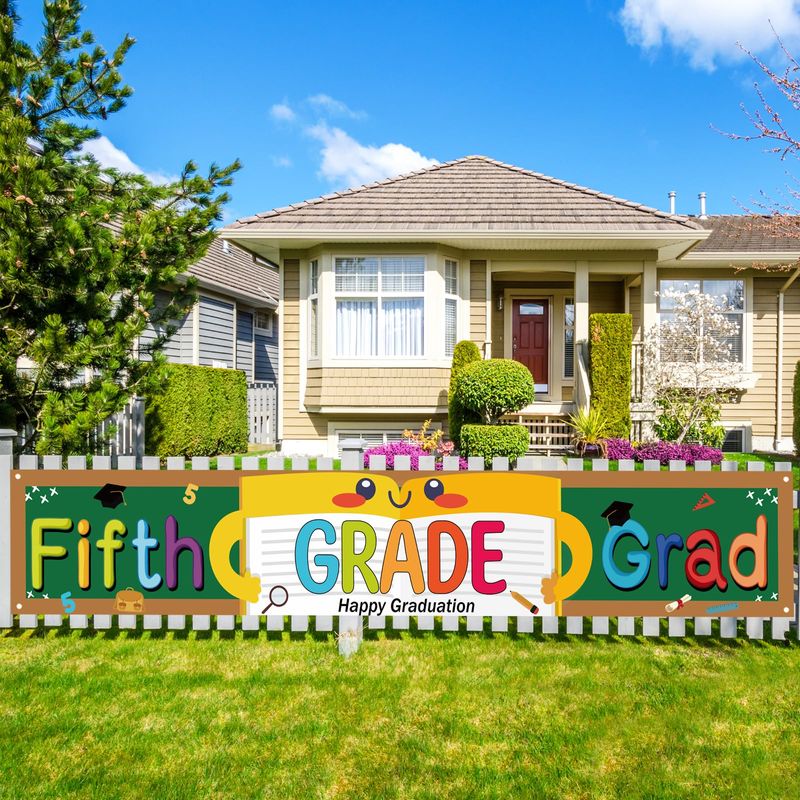 Labakita Large 5th Grade Graduation Banner, Colorful Peace Out Fifth ...