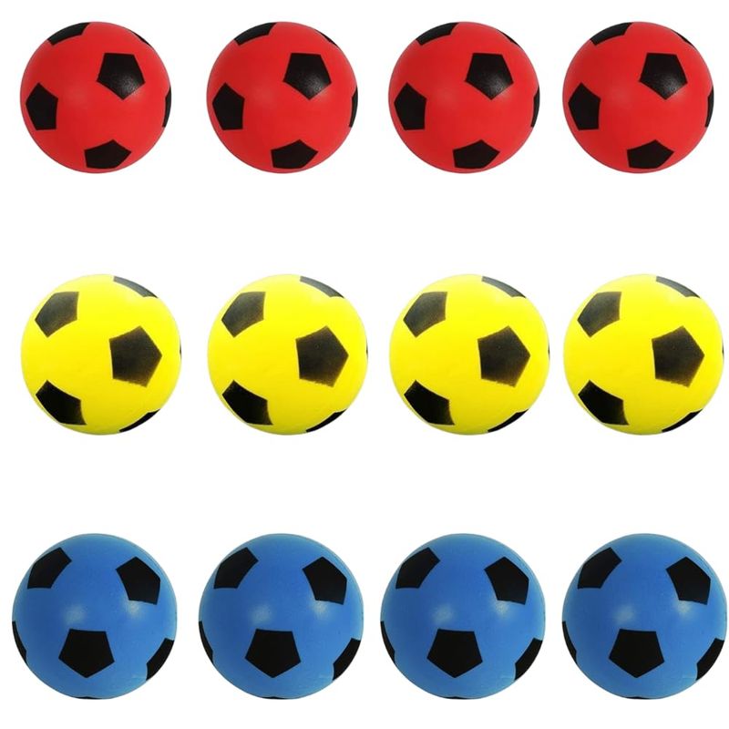 B4E 17.5cm Soft Foam Football - Yellow, Red & Blue | Soft Sponge Indoor ...