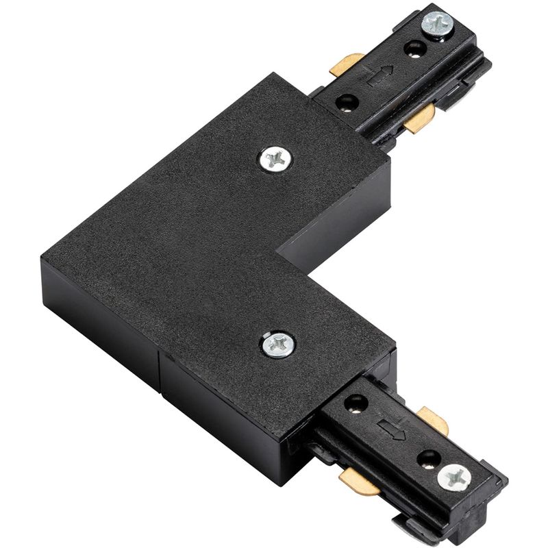 Commercial Track Light L Corner Connector - 107mm x 107mm - Black ...