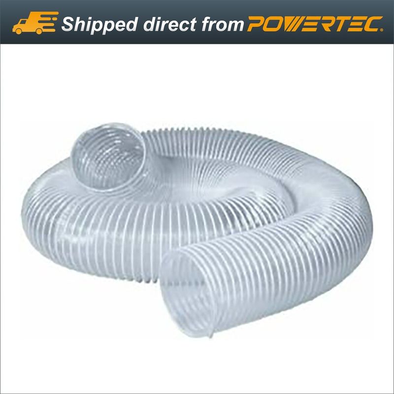 POWERTEC 3 in x 10 ft. PVC Dust Collection Hose Flexible Vue Heavy Duty ...