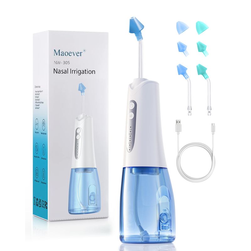 Maoever Electric Nasal Irrigator, Cordless Nasal Irrigation System ...