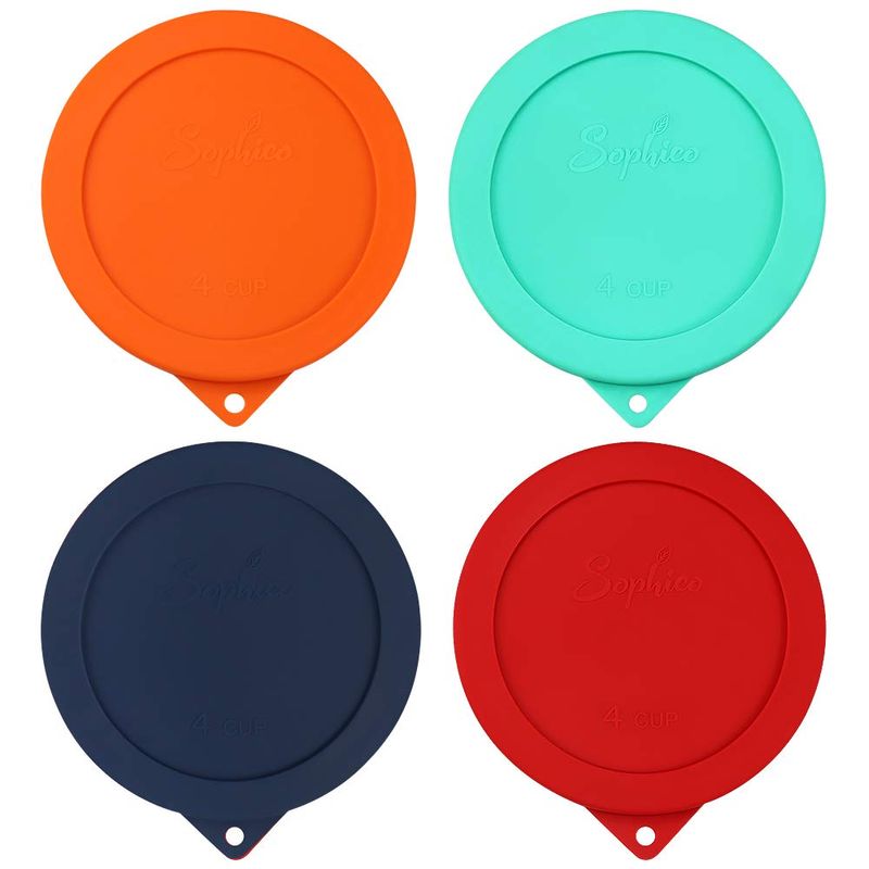 Sophico 4 Cup Round Silicone Storage Cover Lids Replacement for Anchor ...