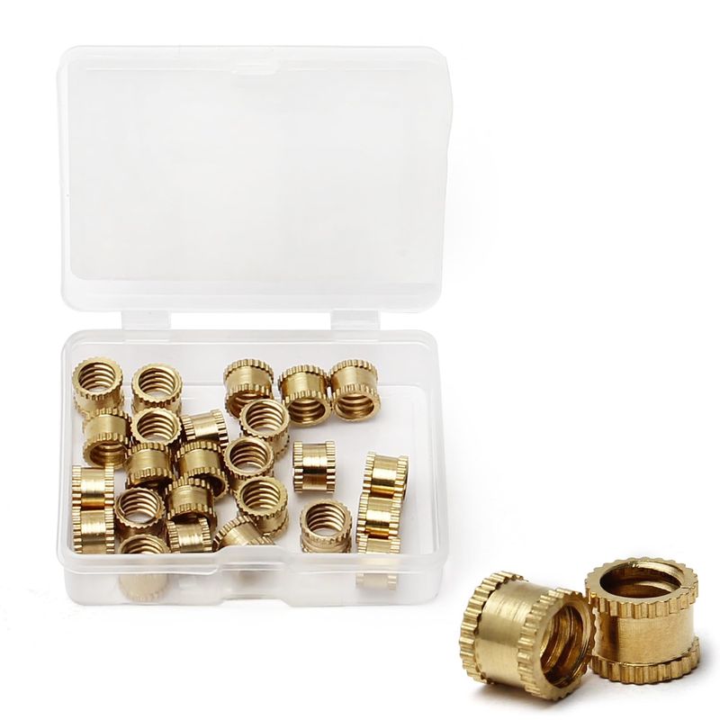 Aicosineg Insert Nuts 1/4-20 25pcs Knurled Nuts Brass Insert Fixing ...