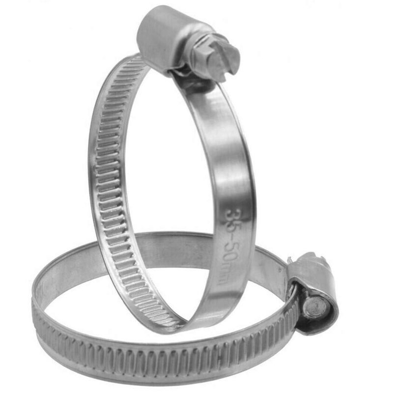 Worm Drive 70-90mm Hose Pipe Clamps Clip Stainless Steel (Pack of 2 ...