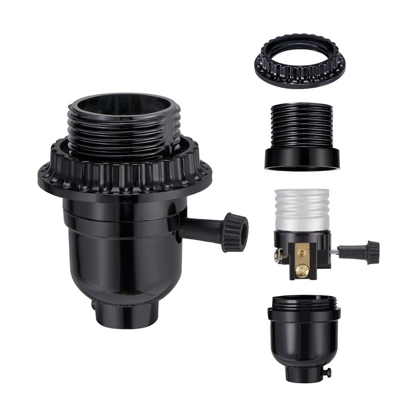 UL Listed E26 Light Socket, Threaded Lamp Socket Replacement with ON ...