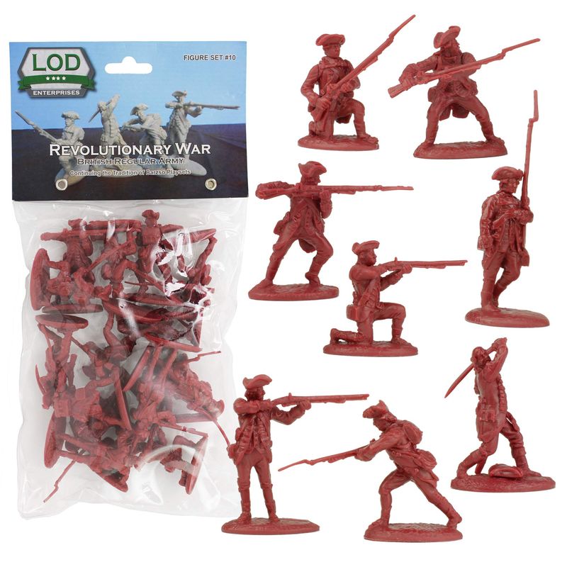 LOD Revolutionary War British Regular Army - 16 Red Soldier Figures 1: ...