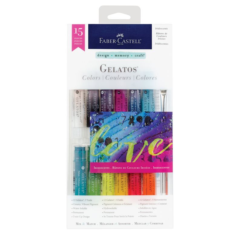 Faber-Castell Gelatos Colors Set, Iridescents - Water Soluble Pigment ...