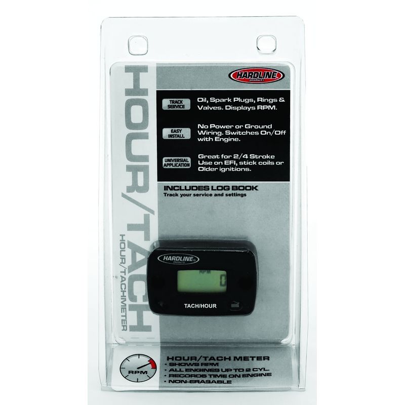 Hardline Products HR-8061-2 Hour Meter/Tachometer for up to 2-Cylinder ...